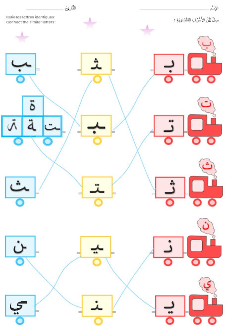 The Letters of the Arabic Alphabet in the Different Forms Beginning ...