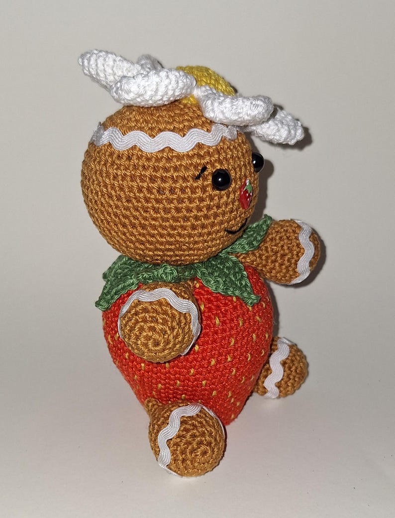 Crochet Pattern PDF: Gingerbread Strawberry - Pattern ONLY - English ...
