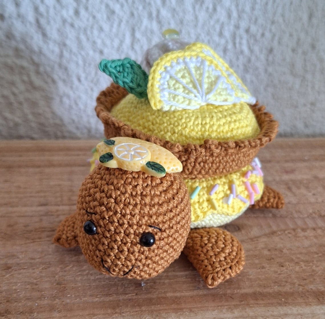 PDF Pattern Crochet: Turtle With Lemon Merengue Cake - Pattern ONLY ...