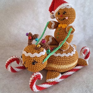 PDF Pattern Crochet: Gingerbread Reindeer Turtle With Macaron Sleds ...