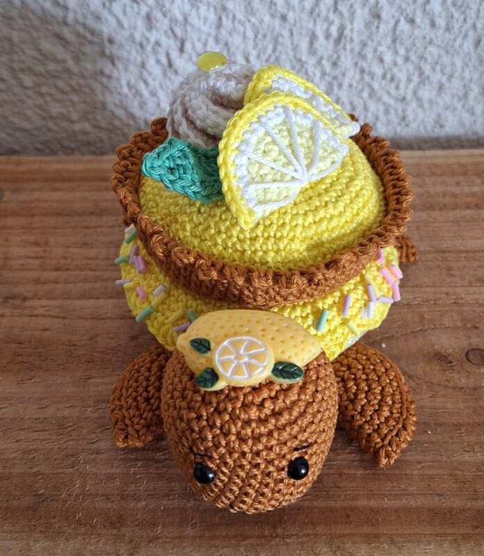 PDF Pattern Crochet: Turtle With Lemon Merengue Cake - Pattern ONLY ...
