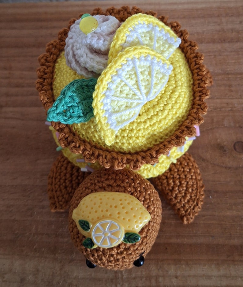 PDF Pattern Crochet: Turtle With Lemon Merengue Cake - Pattern ONLY ...