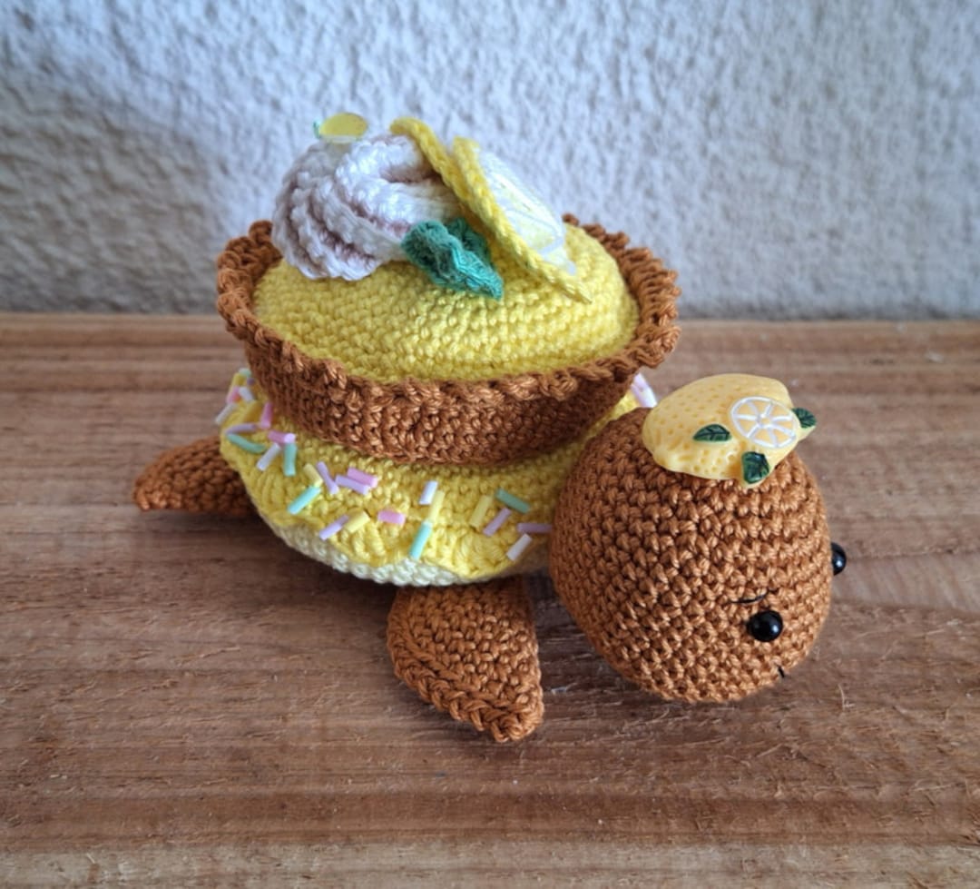 PDF Pattern Crochet: Turtle With Lemon Merengue Cake - Pattern ONLY ...