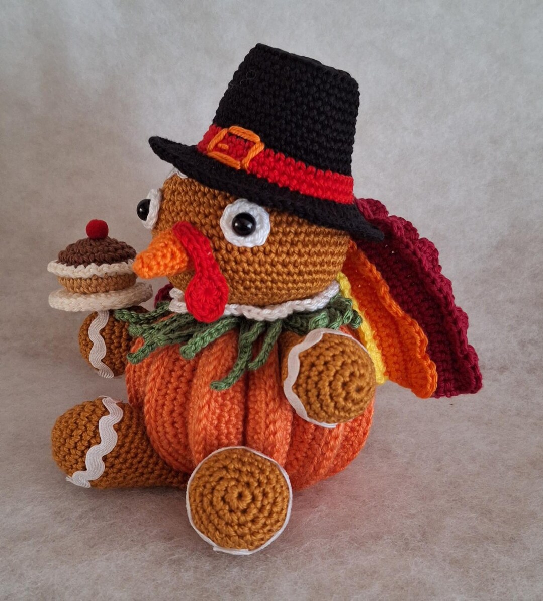 Crochet Pattern PDF: Thanksgiving Gingerbread Turkey - Pattern ONLY ...