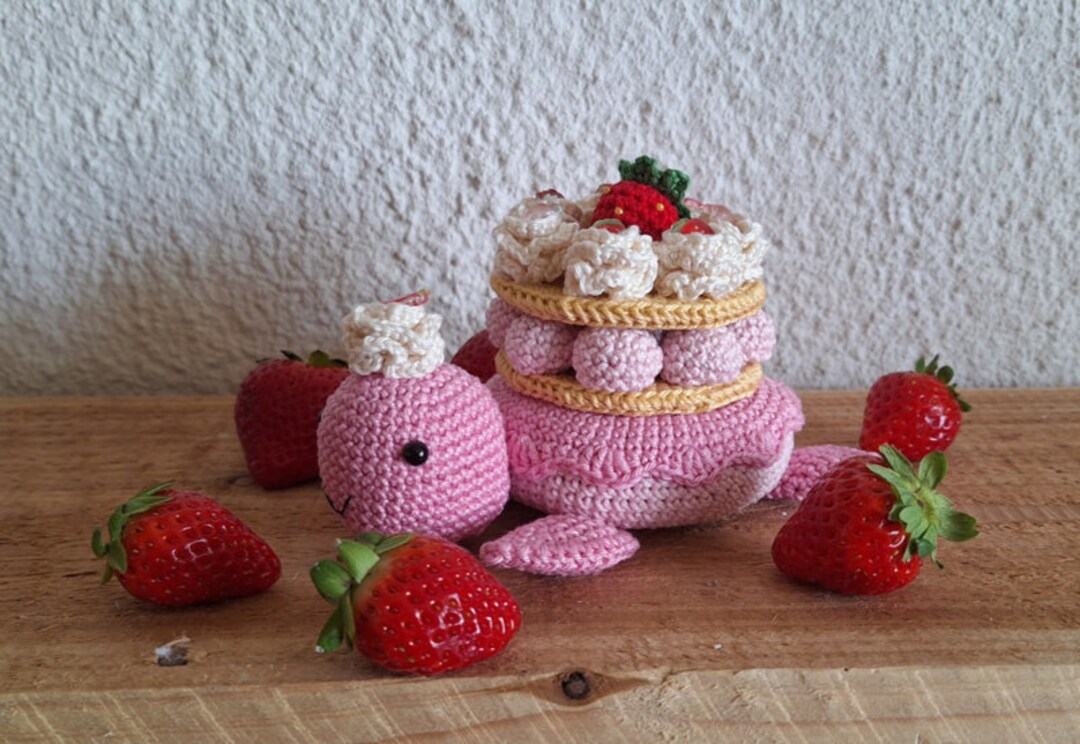 PDF Pattern Crochet: Strawberry Pastry Turtle - Pattern ONLY - English ...