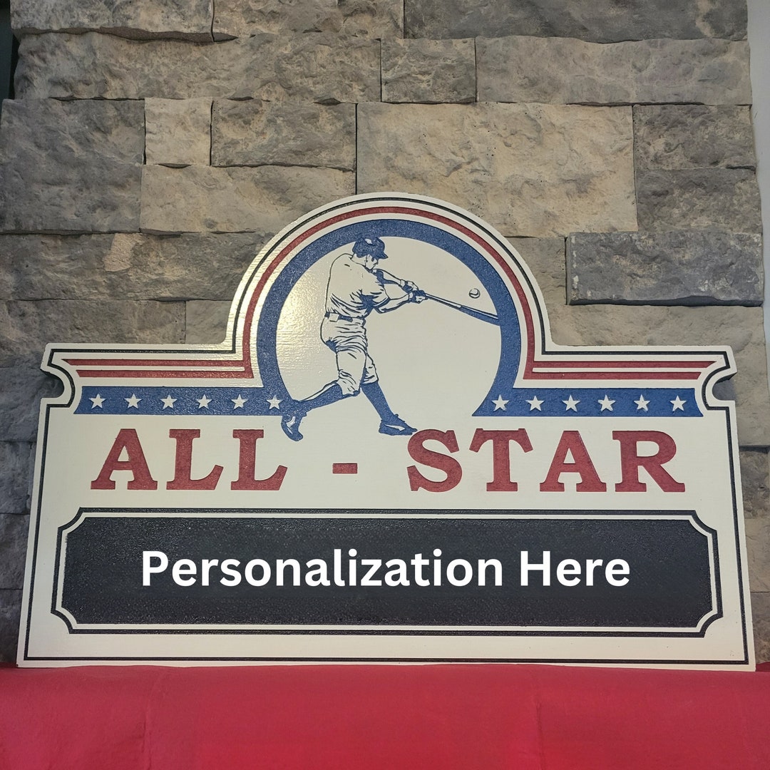 Personalized Baseball All-star Sign, Baseball, All-star, Boys Wall Sign ...