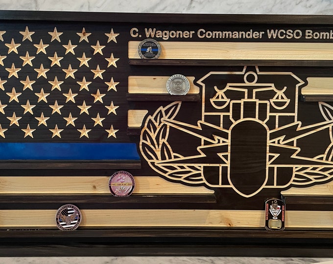 EOD, Tactical Bomb Tech, Bomb Tech, Flag Coin Holder, Bomb Squad Flag ...