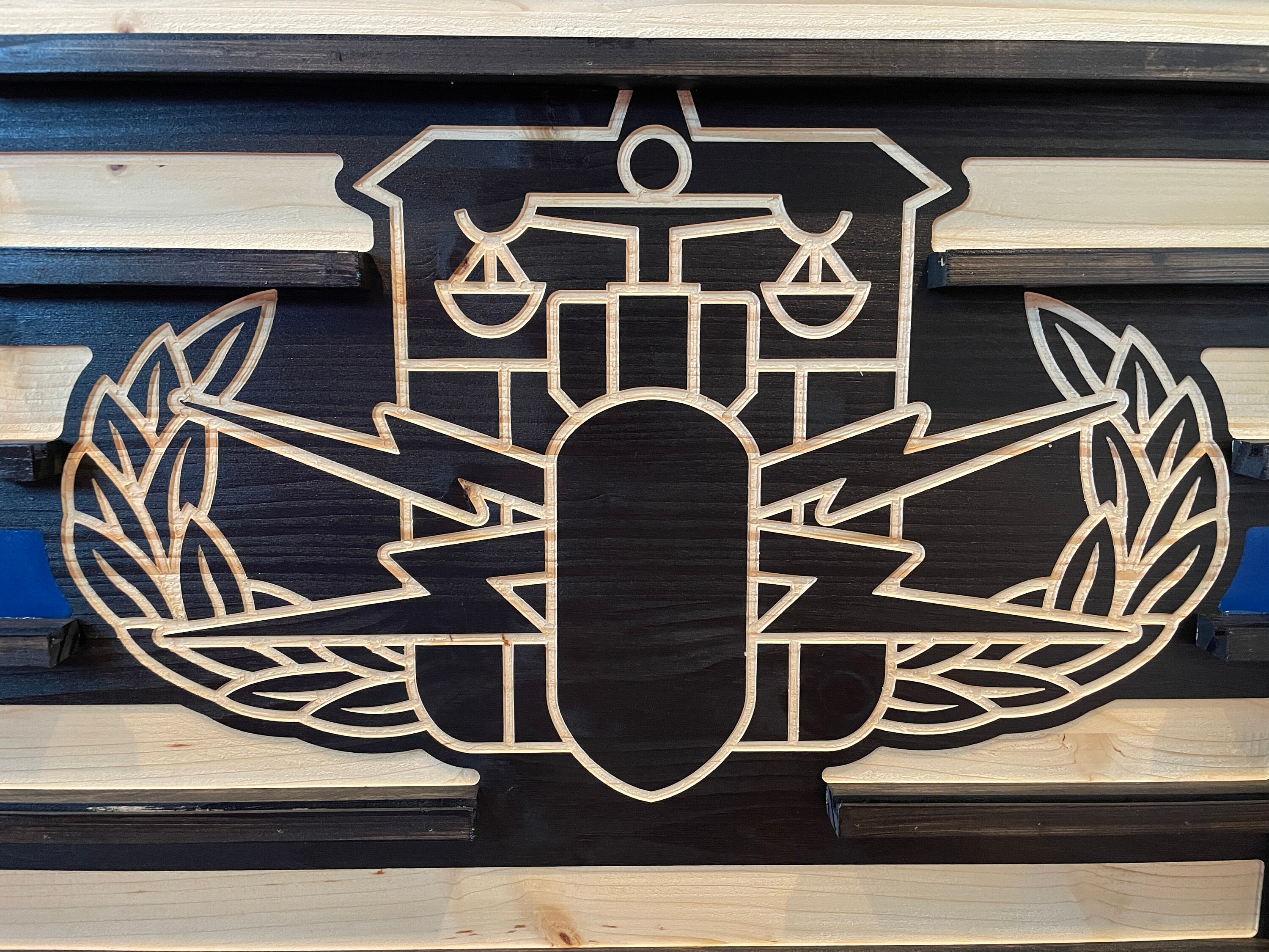 EOD/SWAT Flag/ Coin Holder, Bomb Squad Flag, Custom Subdued Wood Flag, Wood Flag, Coin Holder ...