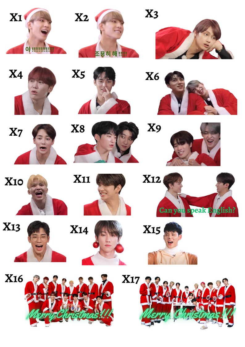 Going Seventeen Inspired Sticker Sheet With Christmas Version Updated ...