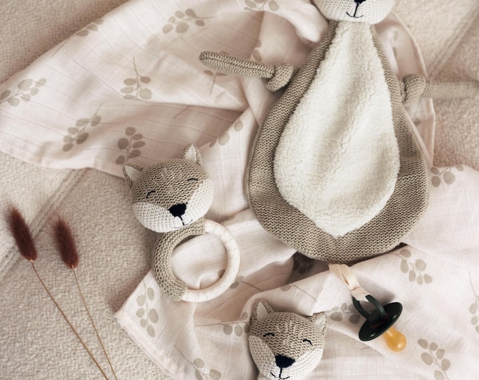 Baby Geschenkset Fuchs | Schmusetuch Beißring & Rassel | Geschenk Zur ...