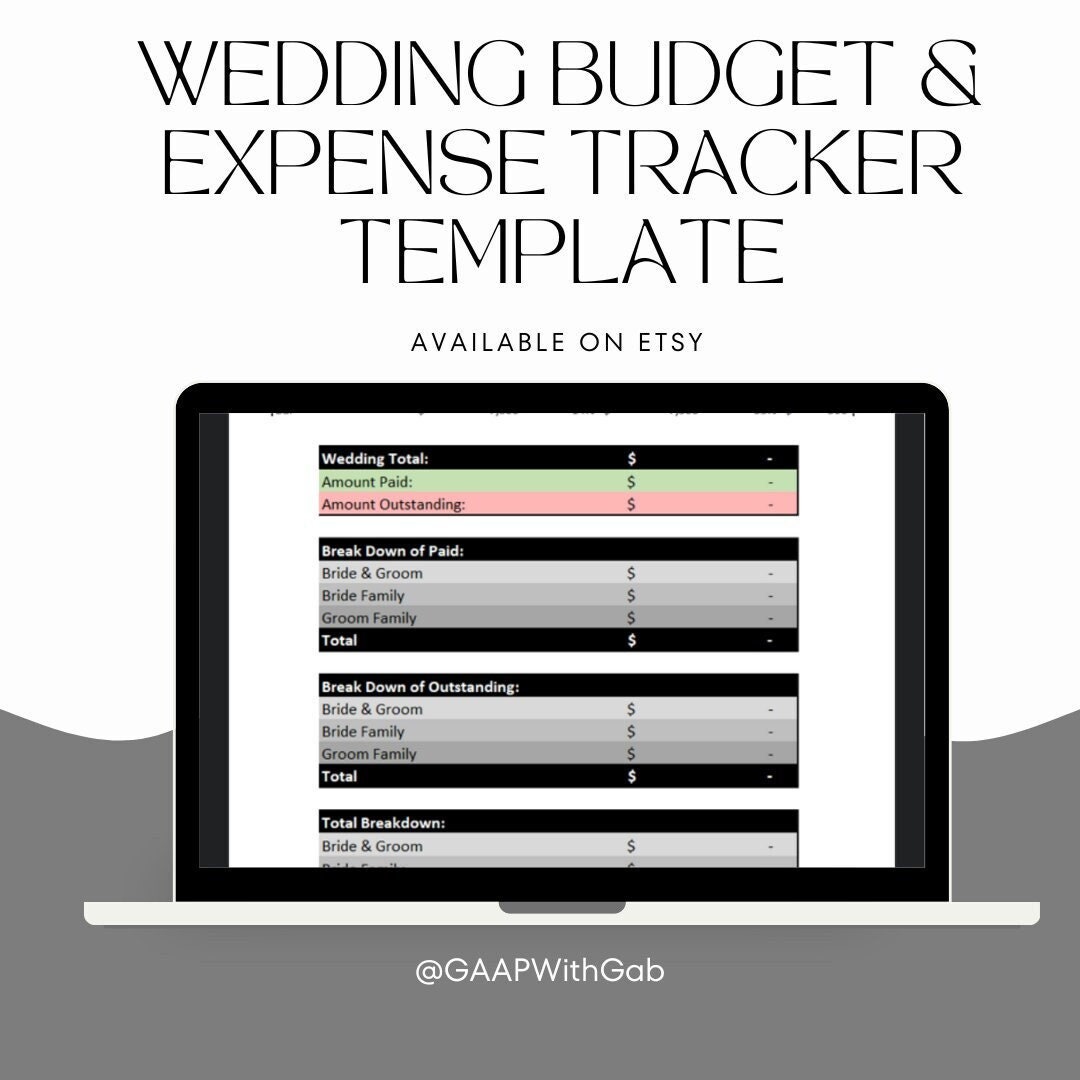 Wedding Budget and Expense Tracker Template - Etsy