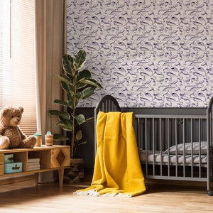 Fish Wallpaper Nautical Peel and Stick Wallpaper Fishing Theme Boys ...