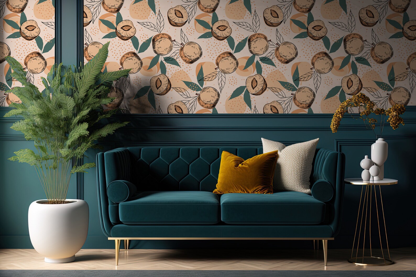 Peach Wallpaper Citrus Wallpaper Fruit Wallpaper Trendy - Etsy