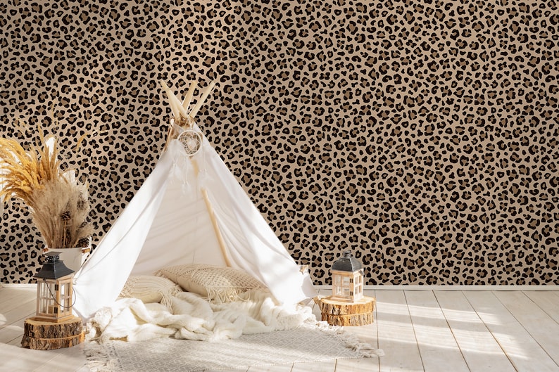 Leopard Print Peel and Stick Wallpaper, Nursery Decor - Etsy
