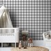 Gray Wallpaper, Gingham Wallpaper, Boy Nursery Wallpaper, Kids ...