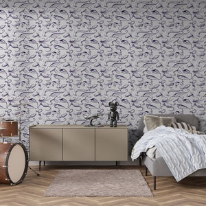 Fish Wallpaper Nautical Peel and Stick Wallpaper Fishing Theme Boys ...