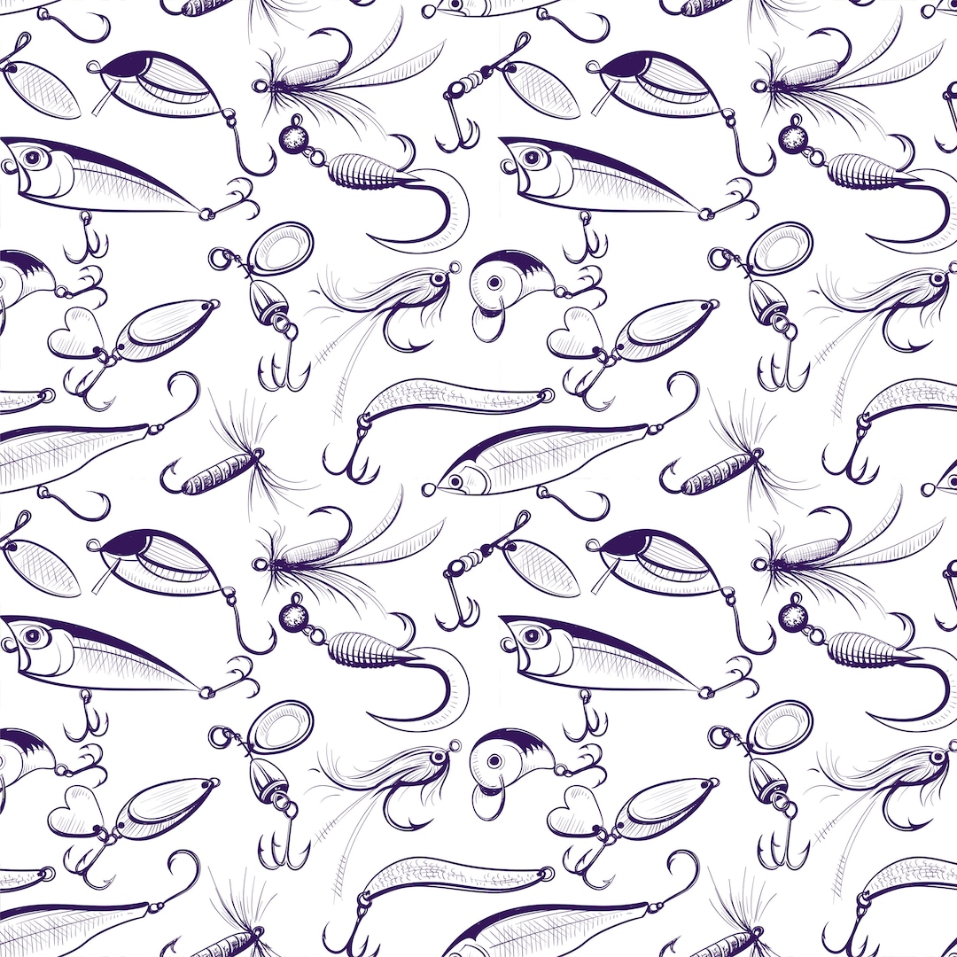 Fish Wallpaper Nautical Peel and Stick Wallpaper Fishing Theme Boys ...