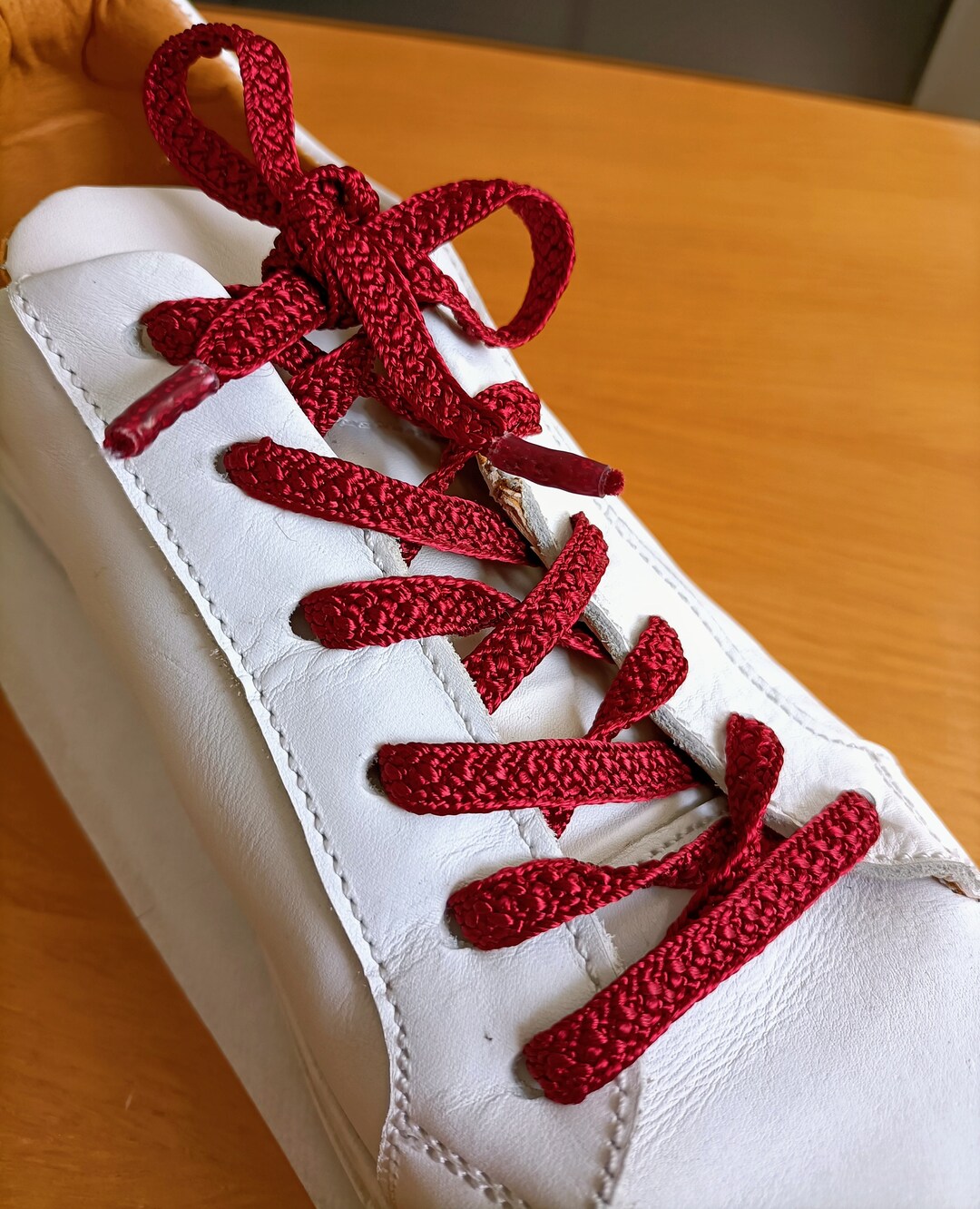 Red Shoelace Silk Thread Burgundy Shoelace Braided Red Shoelace White ...
