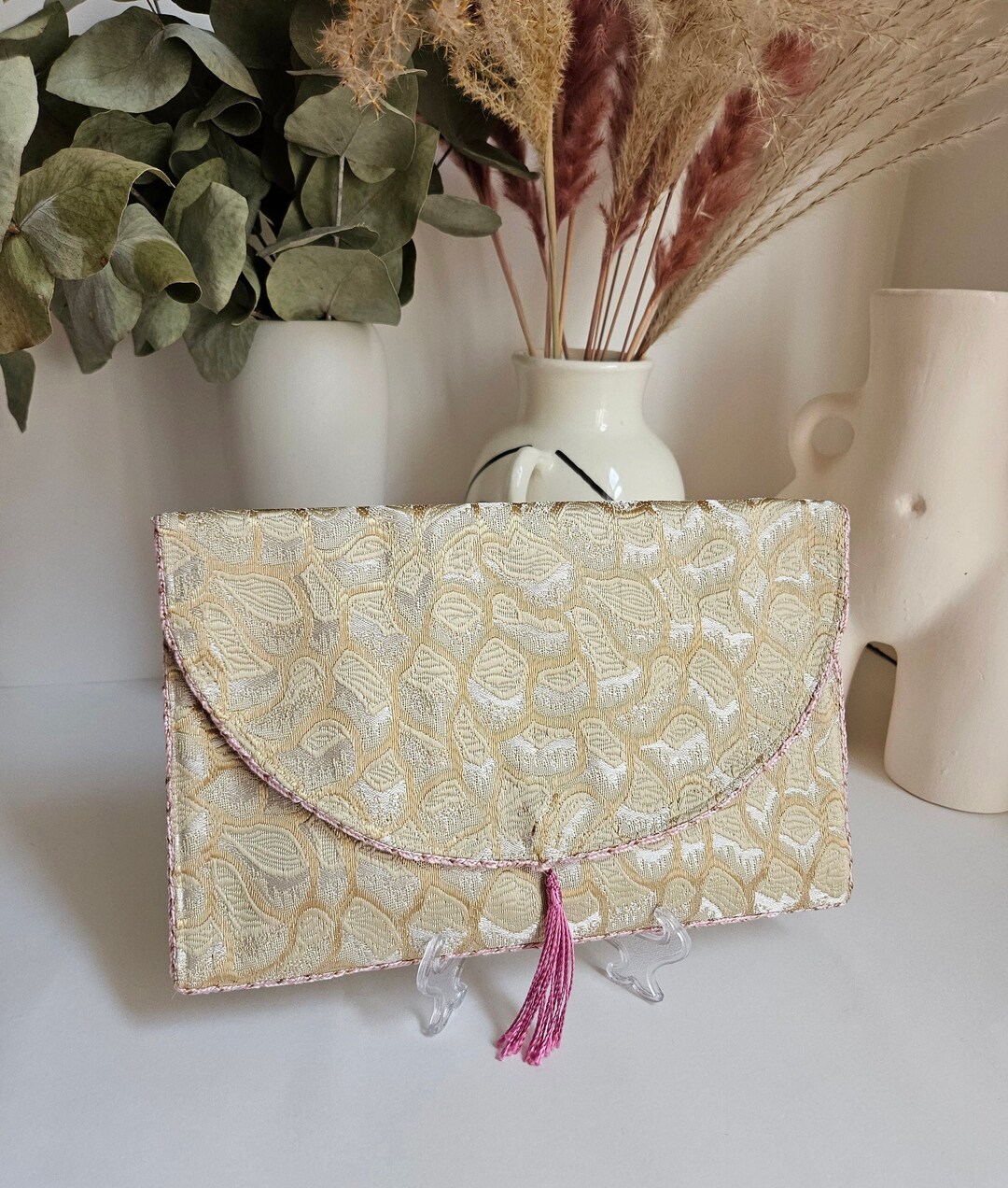 Golden Fabric Wedding Pouch Ideal for a Ceremony or an Evening or a ...