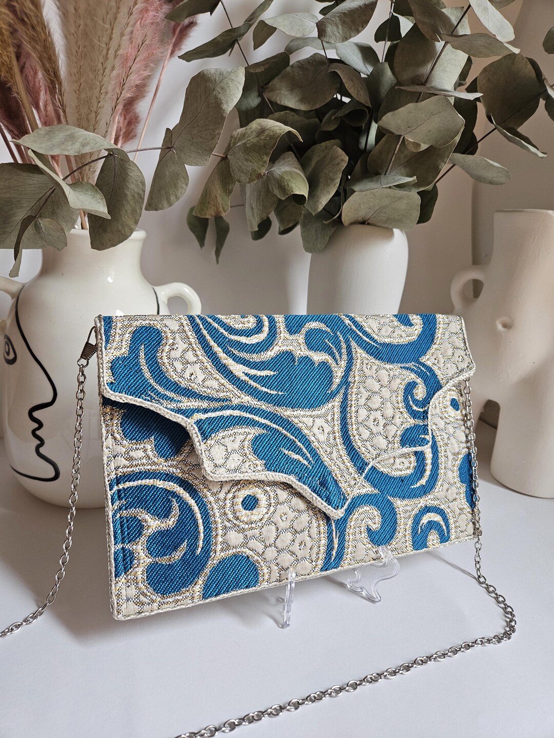 Blue Wedding Clutch Bag, Turquoise Blue Clutch Bag, Shoulder Bag, Blue ...