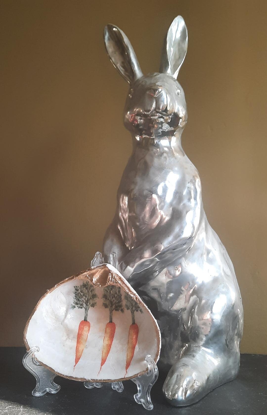 Clam Shell Art Carrots Decoupage Gold Leaf - Etsy