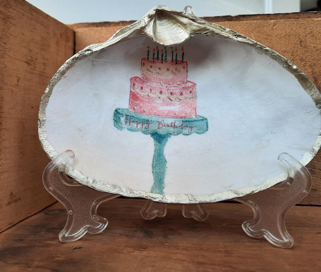 Clam Shell Art Birthday Cake (display Cake Not Included) - Etsy