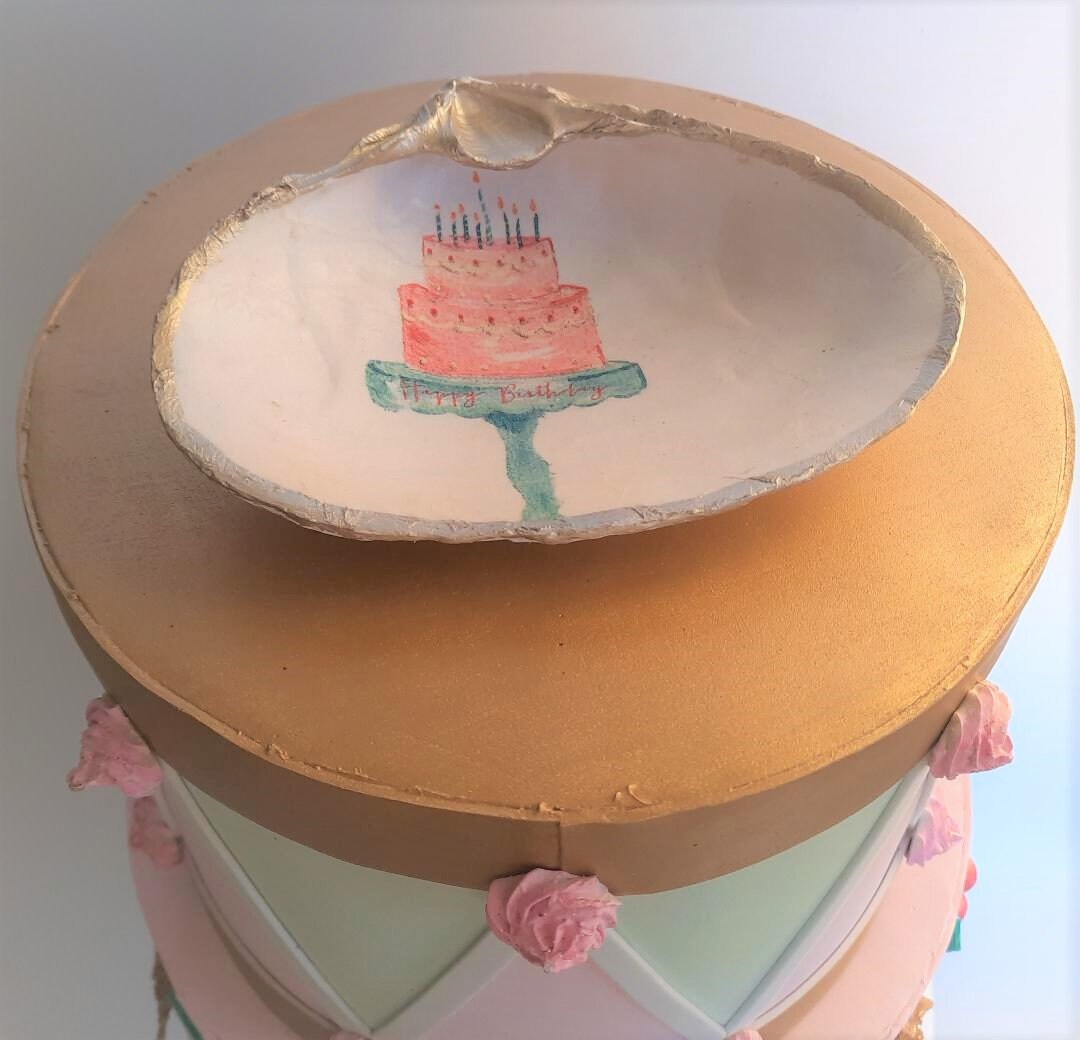 Clam Shell Art Birthday Cake (display Cake Not Included) - Etsy