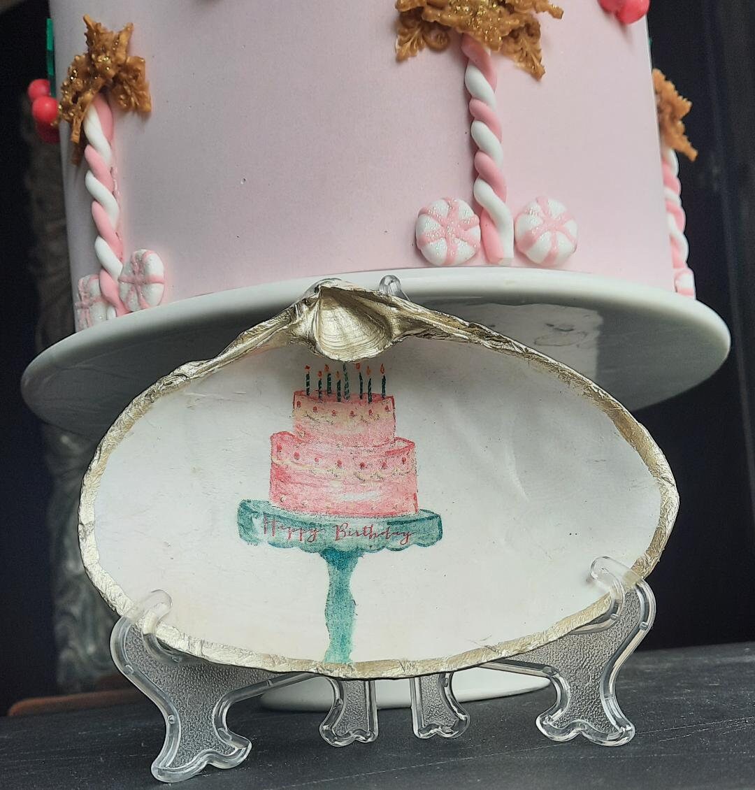Clam Shell Art Birthday Cake (display Cake Not Included) - Etsy