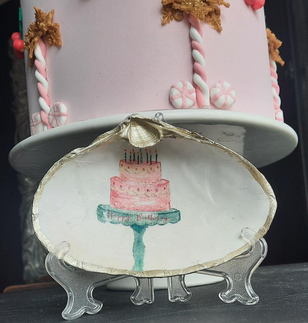 Clam Shell Art Birthday Cake (display Cake Not Included) - Etsy