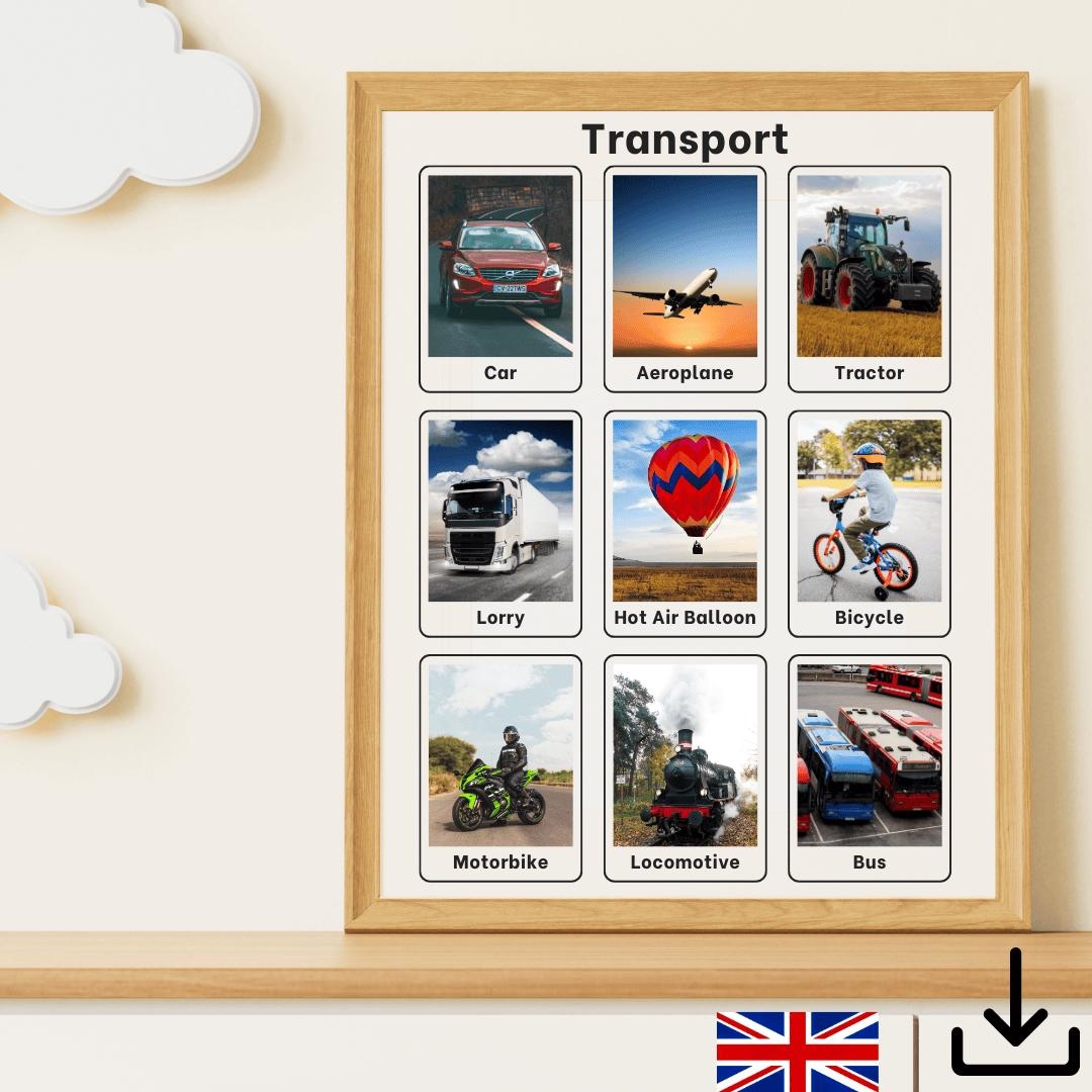 Transport Print, Educational Poster, Nursery Wall Art, Nature, Reggio ...