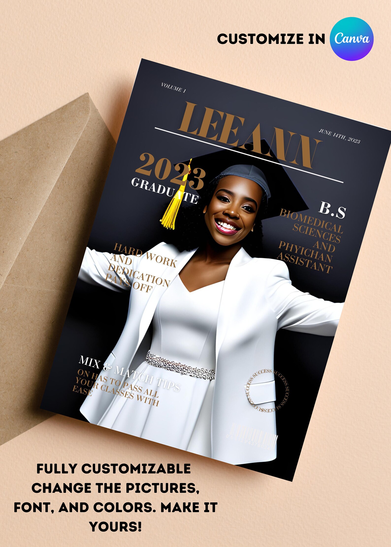 Magazine Cover Graduation Invite Graduation Party Graduation - Etsy