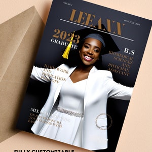 Magazine Cover Graduation Invite Graduation Party Graduation - Etsy