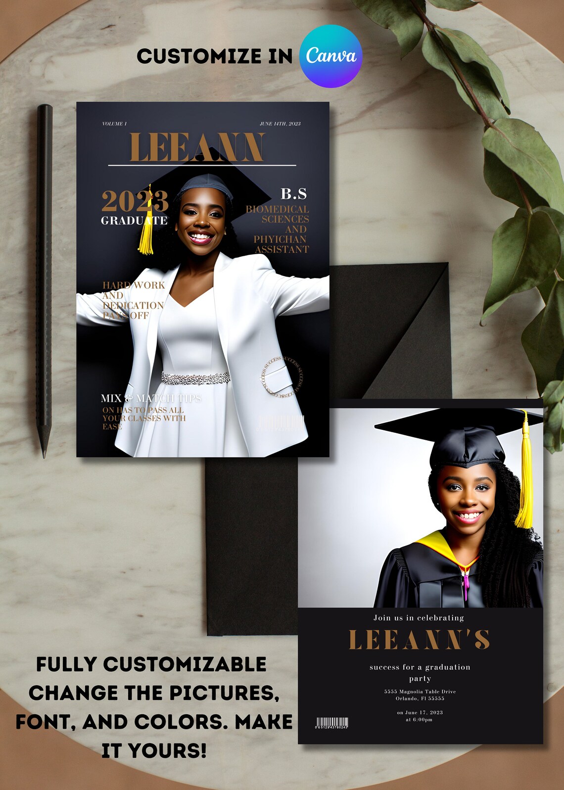 Magazine Cover Graduation Invite Graduation Party Graduation ...