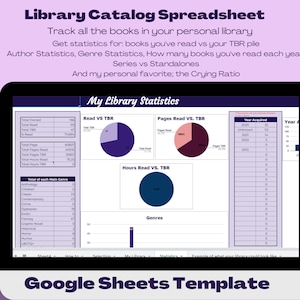 Library Catalog Spreadsheet Personal Book Tracker Template - Etsy