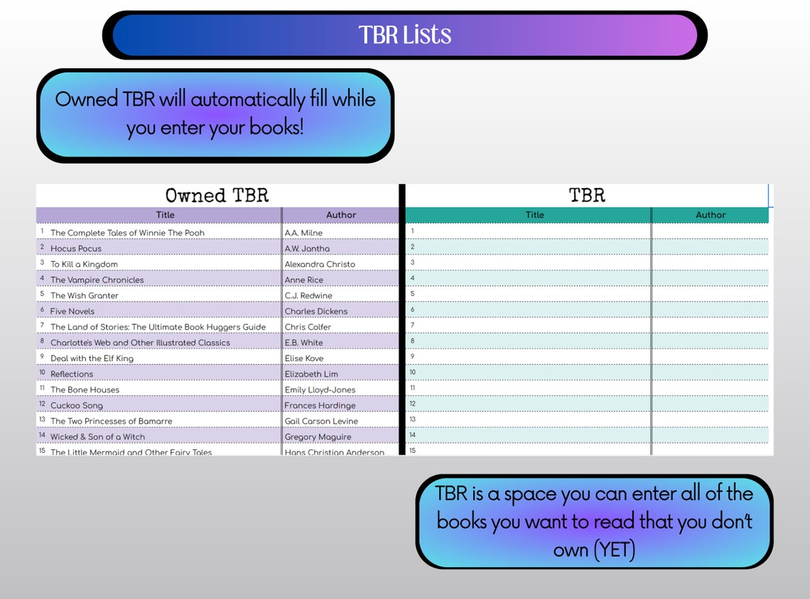 New!! Library Catalog Spreadsheet | Personal Book Tracker Template ...