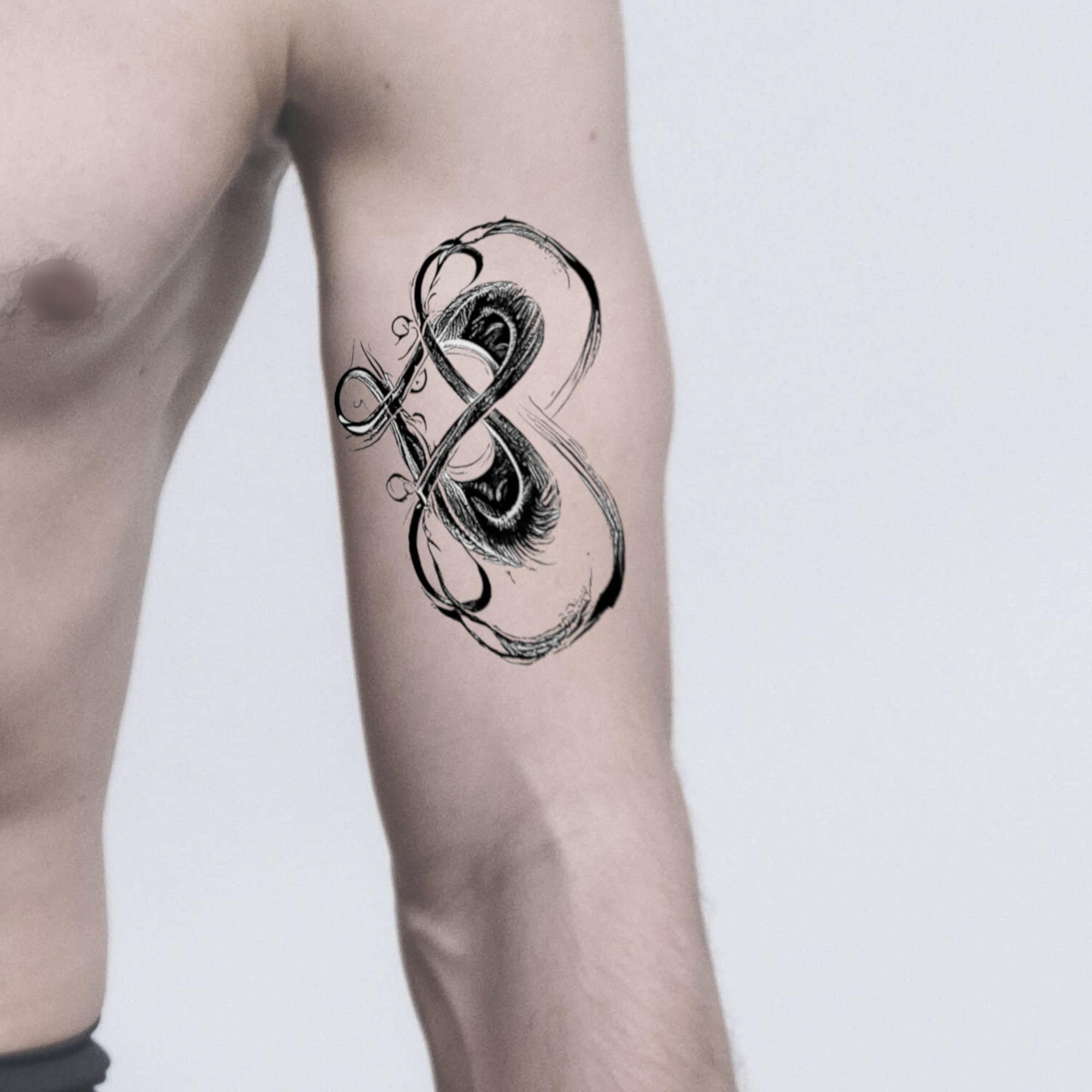 Infinity Symbol Tattoo Design Infinity Heart Tattoo Art Black & White ...