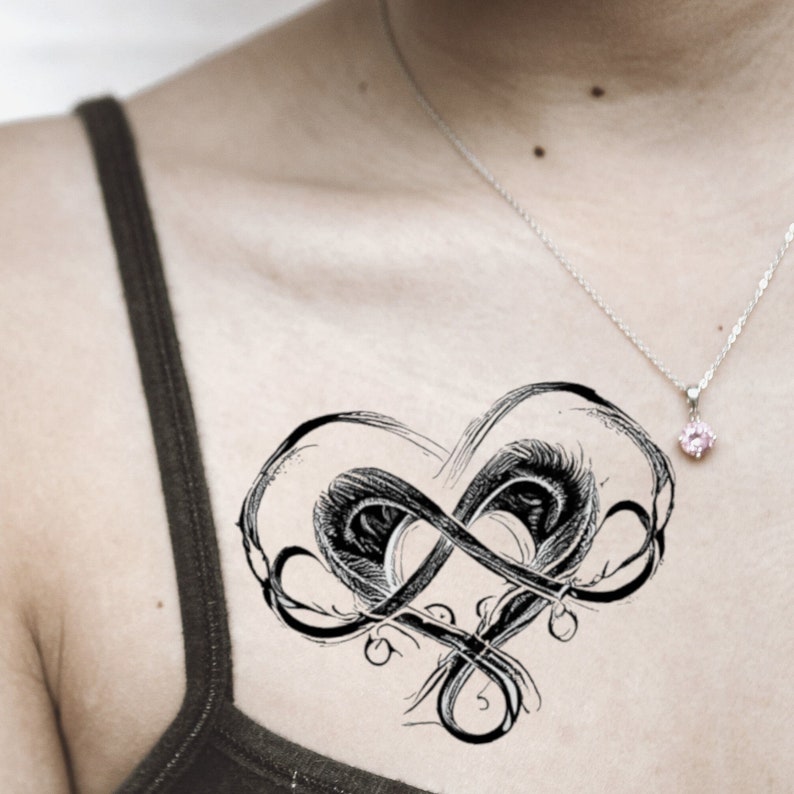 Infinity Symbol Tattoo Design Infinity Heart Tattoo Art Black & White ...