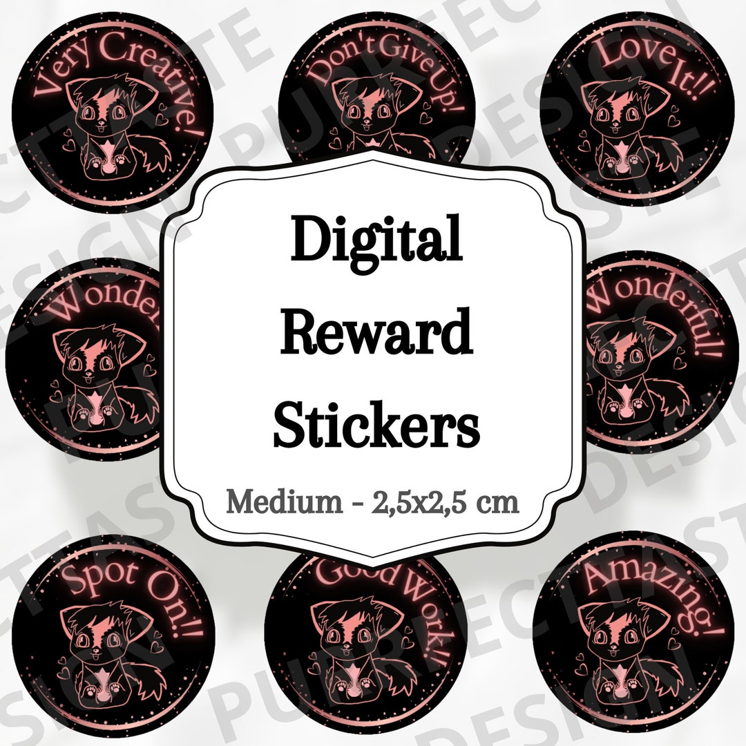 Cute Digital School Merit Stickers for Teachers Rewards Stickers for ...