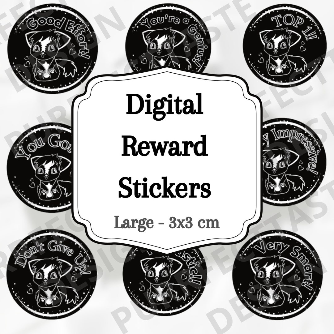 School Merit Stickers for Teachers Cute Digital Reward Stickers for ...