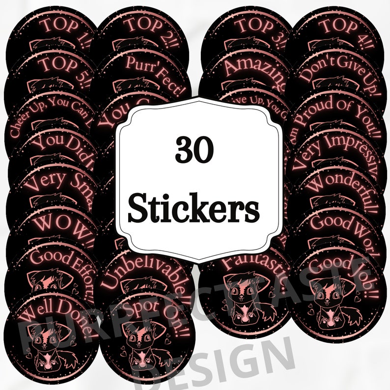 Cute Well Done Praise Stickers Sheet, Digital Reward Stickers for ...