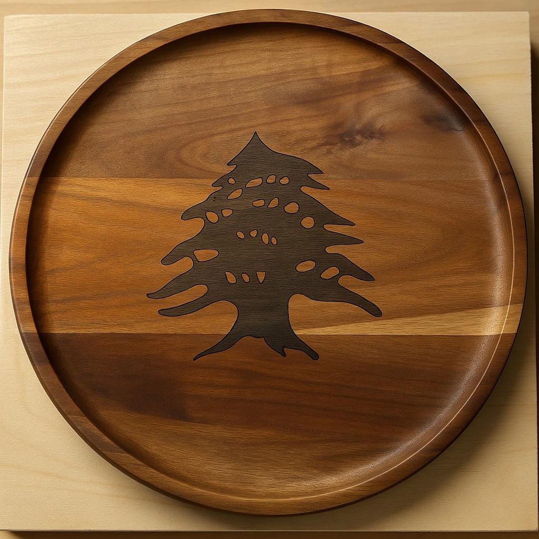 Handcrafted Acacia Wood Serving Tray – Lebanese Cedar Tree Engraved - Etsy