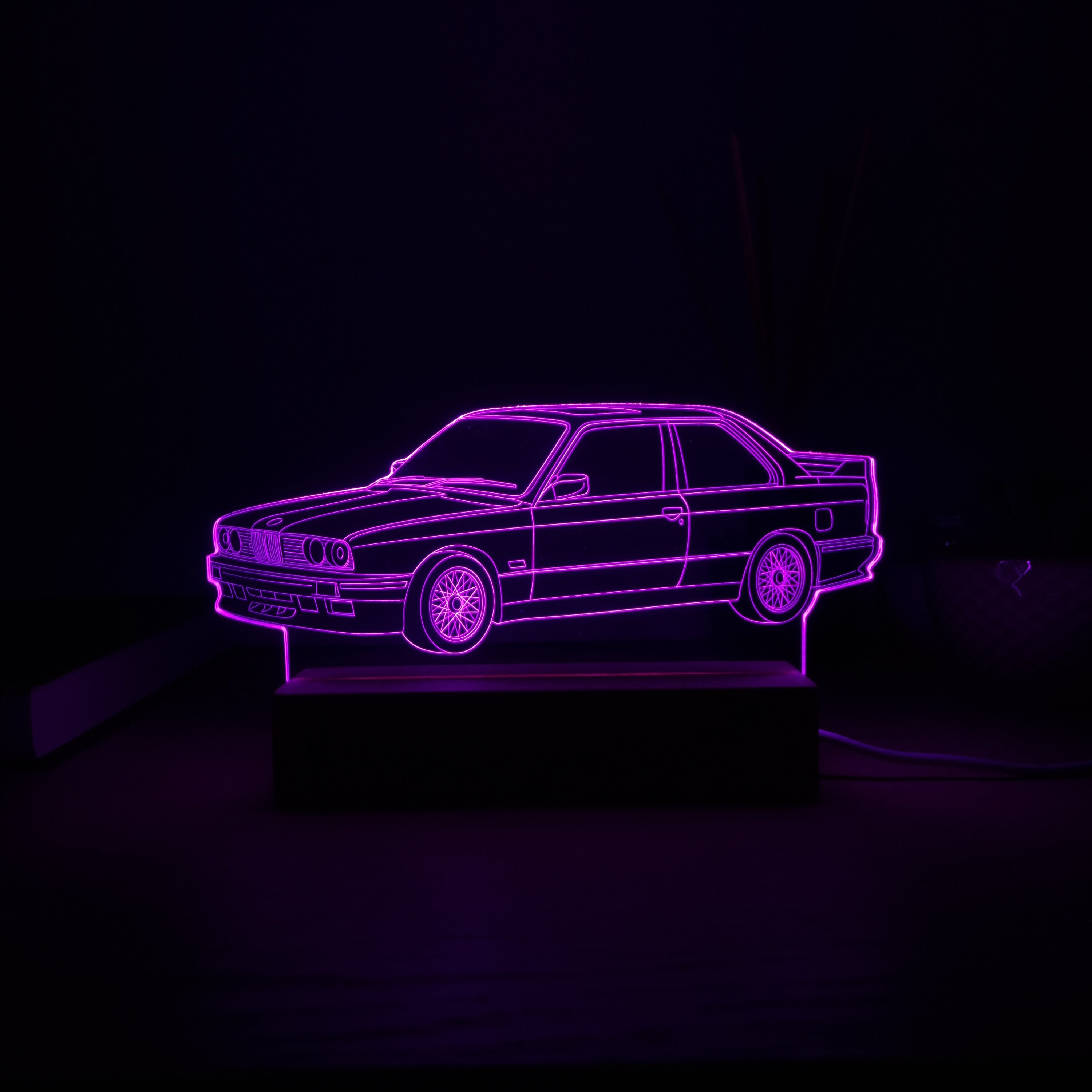 Old German Car Plexiglass Engraving I Gift for Car Lovers I LED Lamp I ...