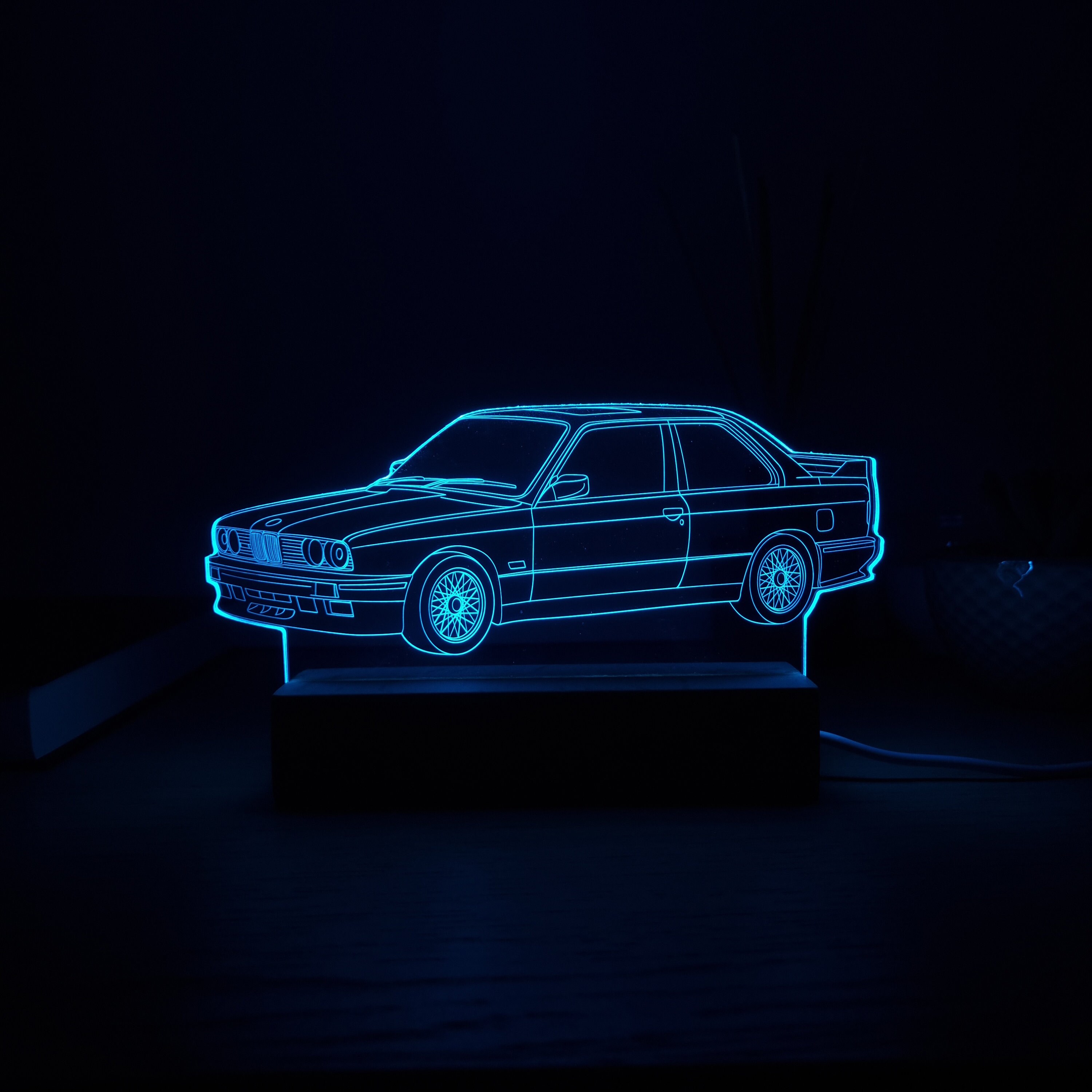 Old German Car Plexiglass Engraving I Gift for Car Lovers I LED Lamp I ...