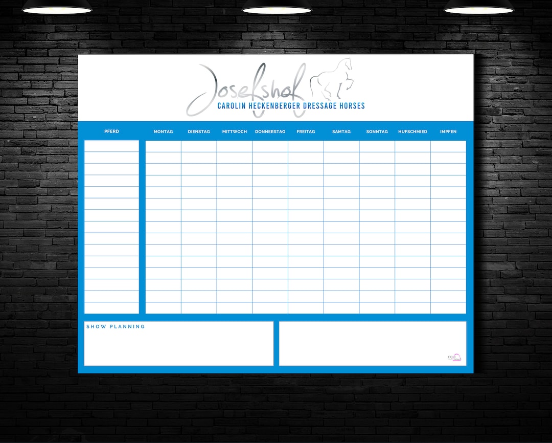 Stable Board Whiteboard 100 X 80 Cm Equestrian Stable Plan Everyday ...
