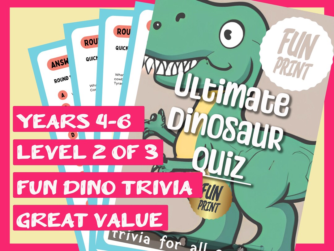 Dinosaur Quiz for Kids (level 2) - Etsy