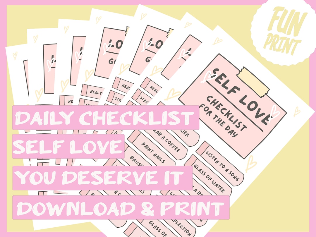 Self Love Checklist - Etsy