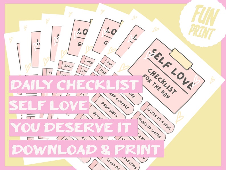 Self Love Checklist - Etsy