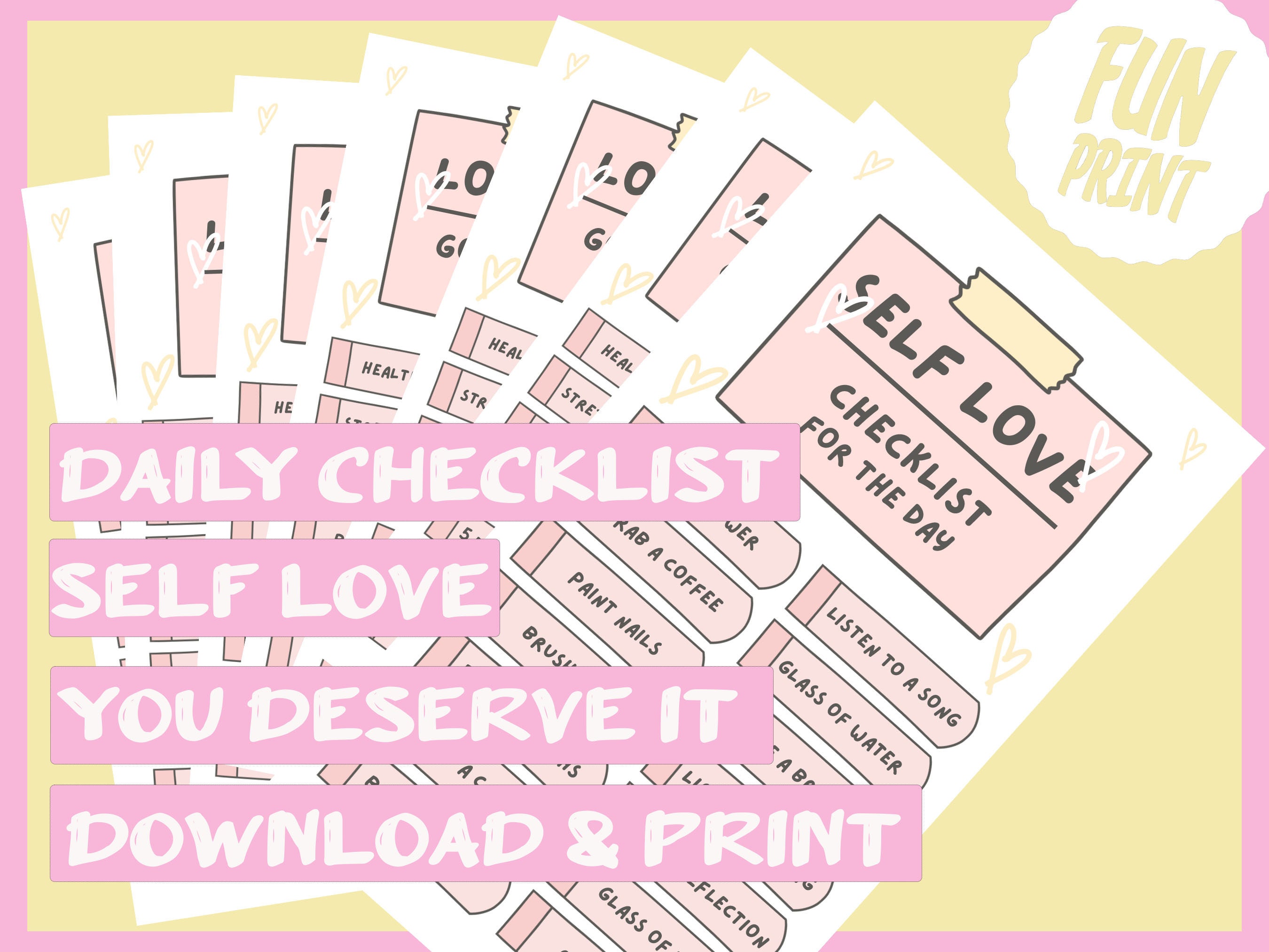 Self Love Checklist - Etsy