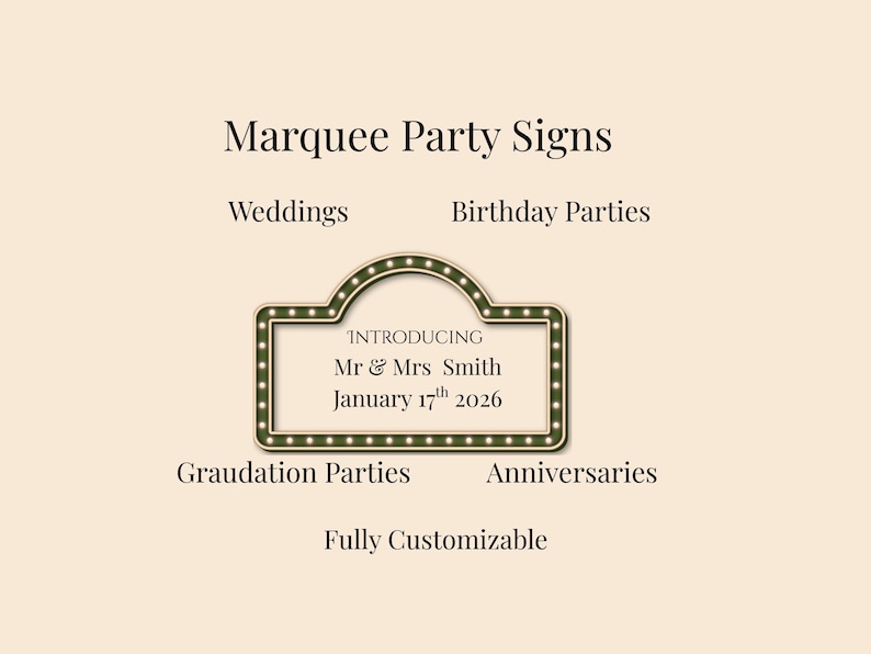 Editable Marquee Sign Canva Template | Wedding Welcome Sign ...