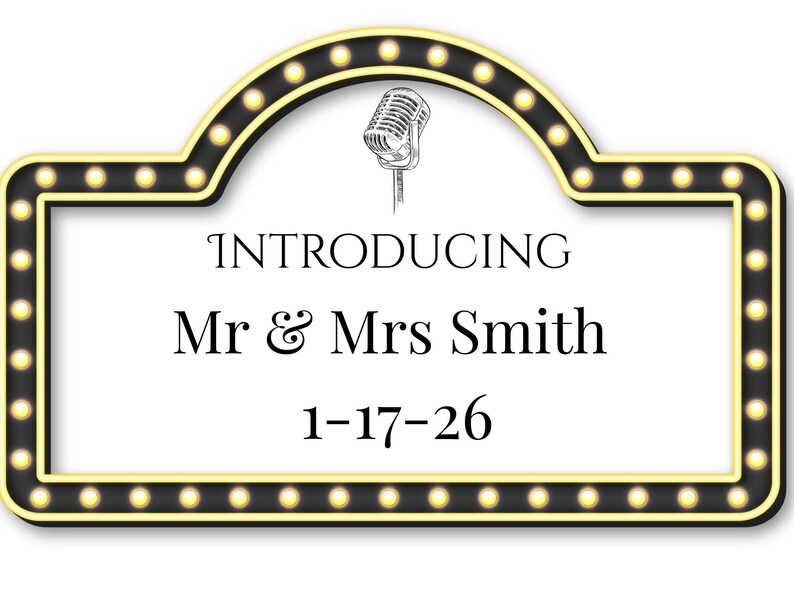 Editable Marquee Sign Canva Template | Wedding Welcome Sign ...